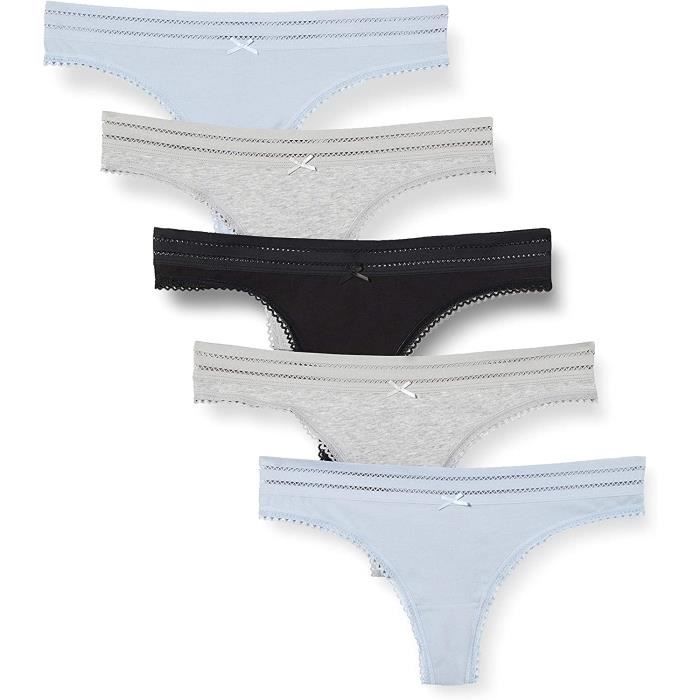 Culotte Amazon Culotte Femme Lot De 5 En Coton Extensible - Noir Noir ...