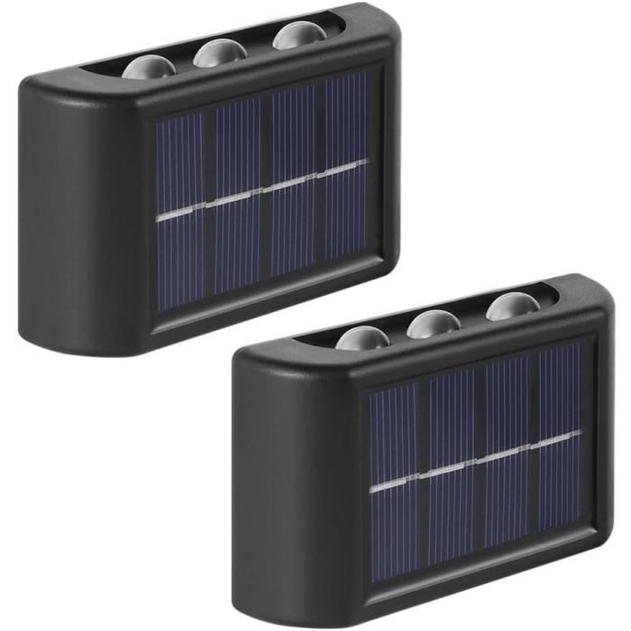 Lot De 2 Lampes Solaires Pour Clôture, Applique Murale, Luminaire D'Extérieur, Éclairage De ...