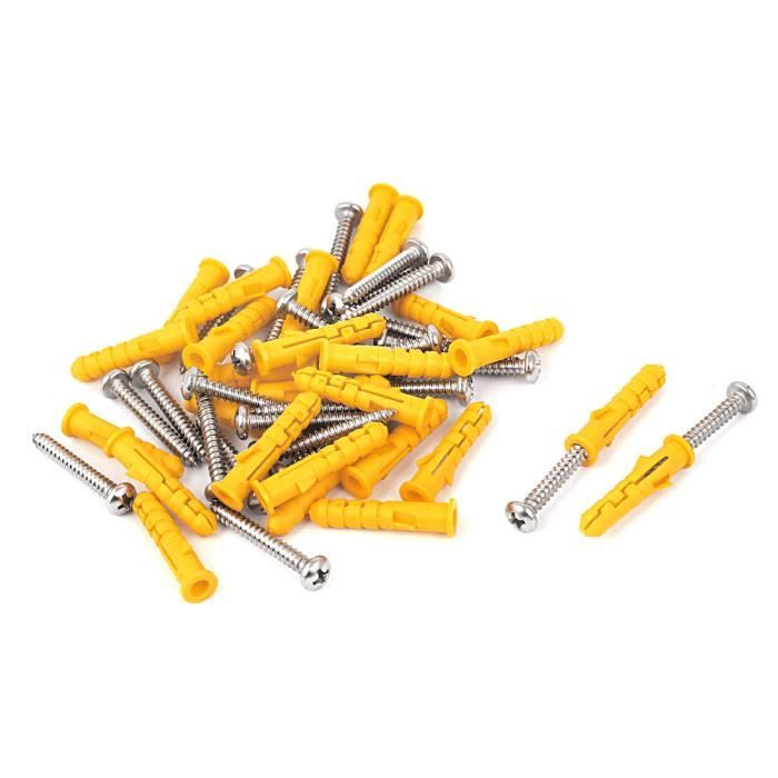 25pcs 6mmx30mm plastique ancrage vissé au mur avec des vis à tête ronde ... 25pcs 6mmx30mm plastique ancrage vissé au mur avec des vis à tête ronde ...
