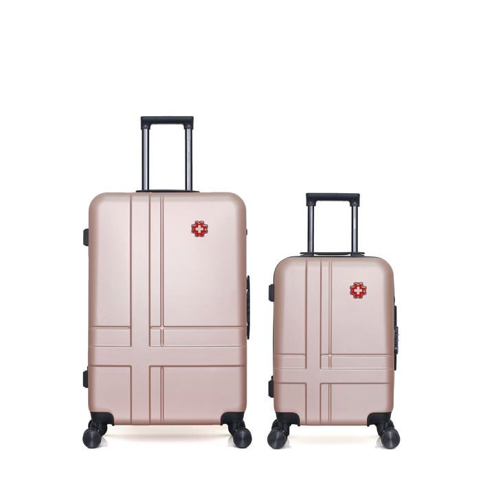 LOT DE 2 - Valises grand format et cabine USTER - ROSE - SWISS KOPPER