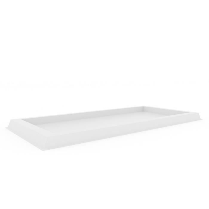 Sous-Pot rectangulaire 108,5x49 Blanc en résine pour jardinière Matera ...