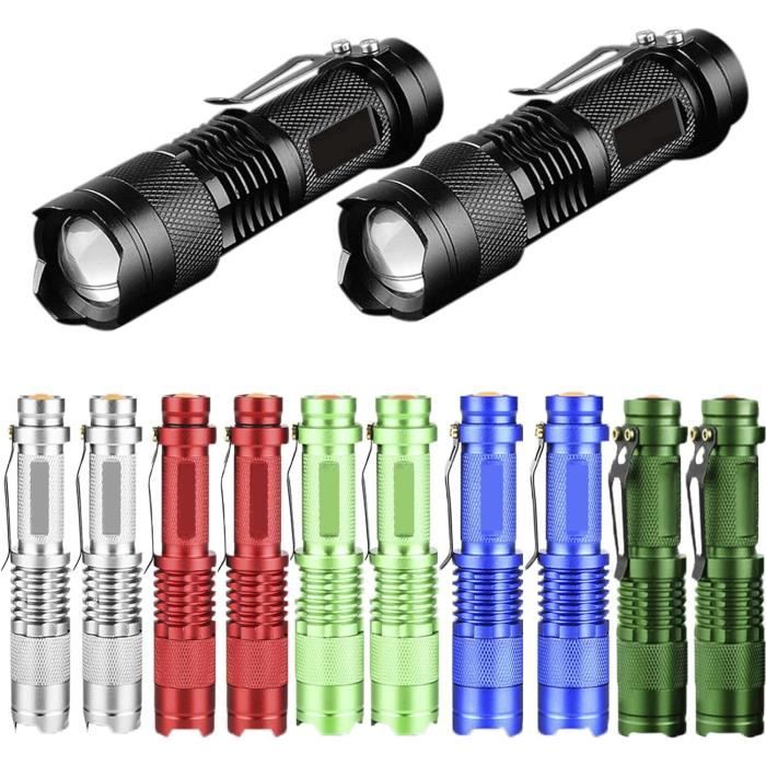 Lot De 12 Mini Lampes De Poche Led Tactiques À Del Haute Luminosité ...