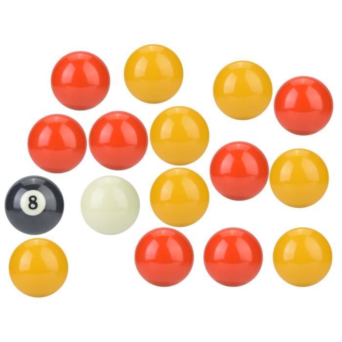 VGEBY 16PCS Jeu de Boules de Billard en Résine Rouge Jaune de Qualité ...
