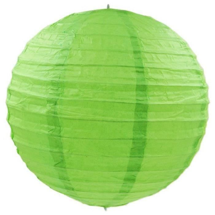 KE05824-Ornements de lanterne colorée pliante en papier-vert herbe 10CM 4 pouces - Cdiscount Maison