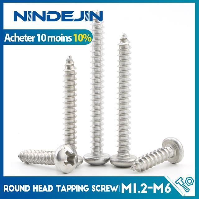 VIS,M5 20pcs-40mm--NINDEJIN vis à tête ronde encastrée en croix M1.2 M1.4 M1.7 M2 M2.3 M2.6 M3 ...