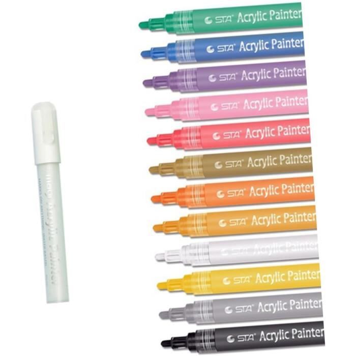 Stylos marqueurs acryliques - Rain Coat - A347 - Opaque - Indélébile - Pointe fine - Cdiscount ...