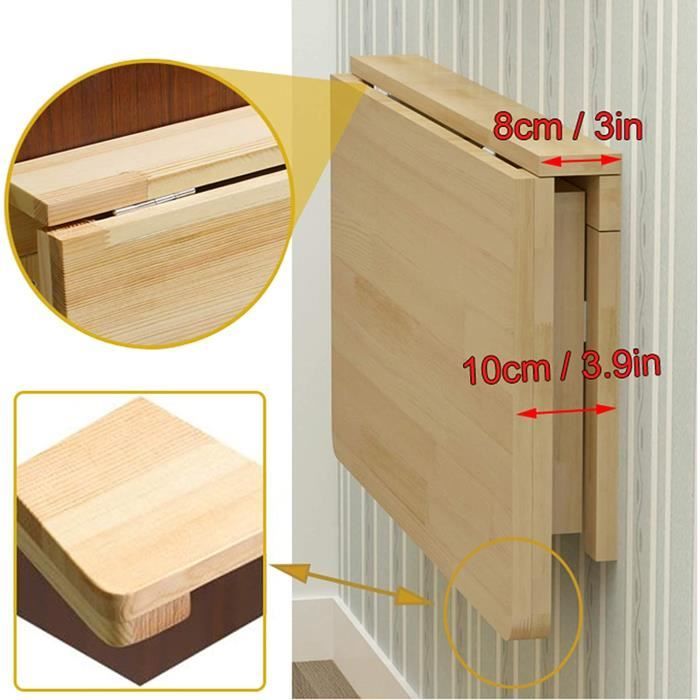 Table Murale Rabattables-Bois Massif, Petit Bureau Flottant Gain De ...
