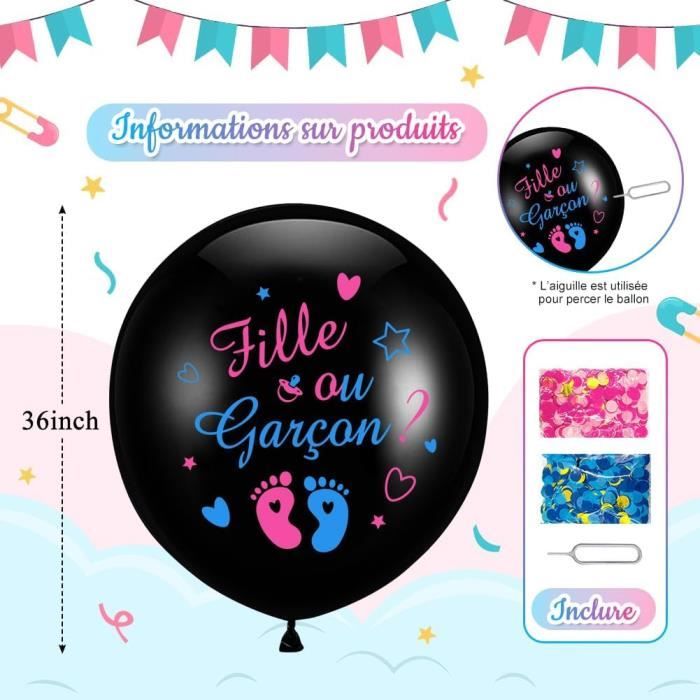 Ballon Noir Gender Reveal Fille Ou Garcon Revelation Sex Bebe Ballon