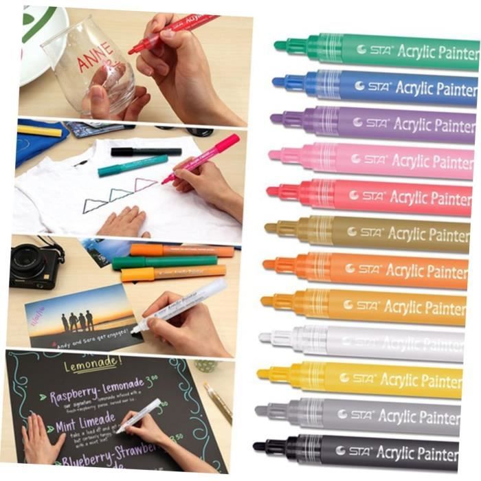 Stylos marqueurs acryliques - Rain Coat - A347 - Opaque - Indélébile - Pointe fine - Cdiscount ...