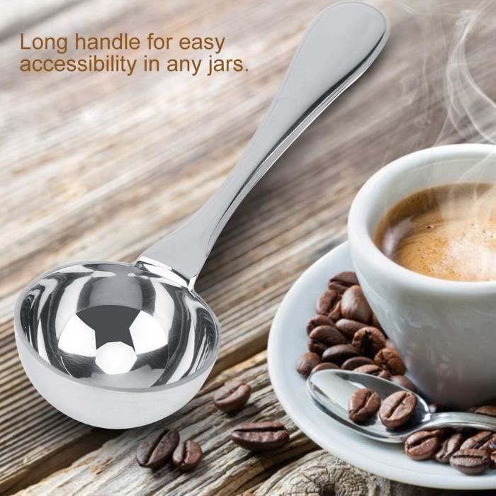 Cuillère à café en acier inoxydable à long manche - Cuillère doseuse ...