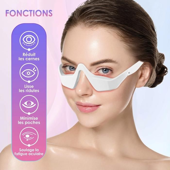 Lunettes de Luminothérapie Rouge Avec Masseur Oculaire À Microcourant ...