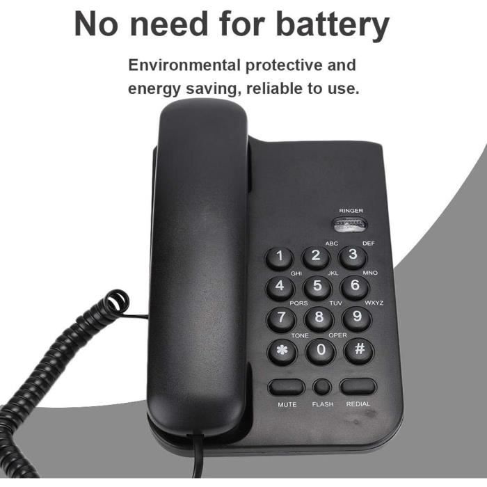 Téléphone Filaire, Téléphone Fixe Mains Libres Avec Gros Boutons ...