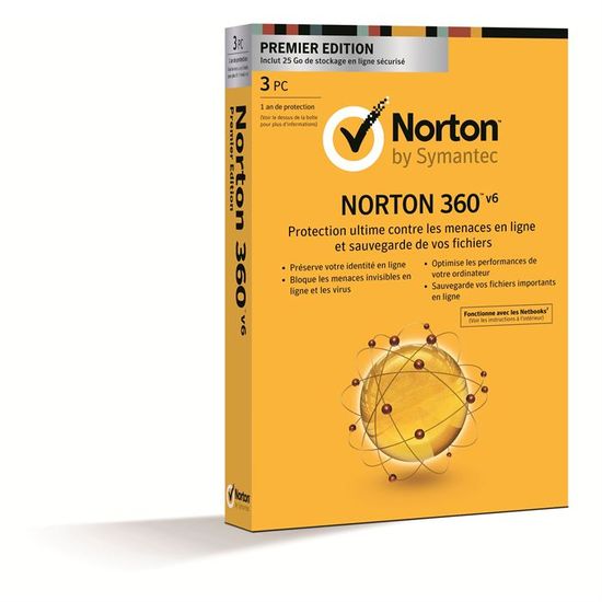 Norton 360 Premier V6 - Version Complète 3PC 25Go - Cdiscount Informatique