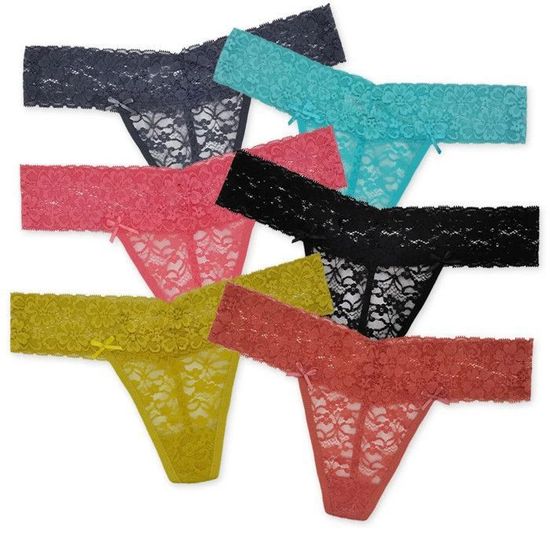 Ensemble de 5 pièces String en dentelle Sexy pour femmes,culotte taille ...