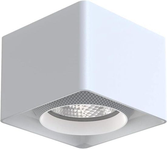 Spot LED en saillie 9W aluminium carré 3000K spot encastrable au ...