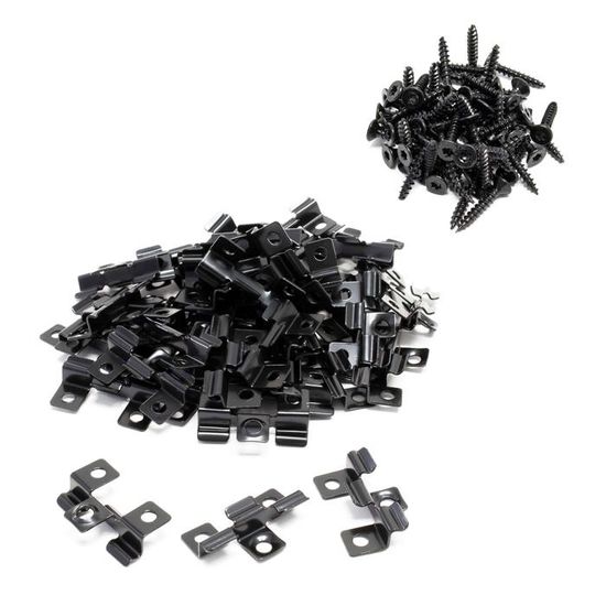 XPOtool Lot de 50 Clips Noirs Acier fin – 40 x 24 x 7 mm – Hauteur ser ...