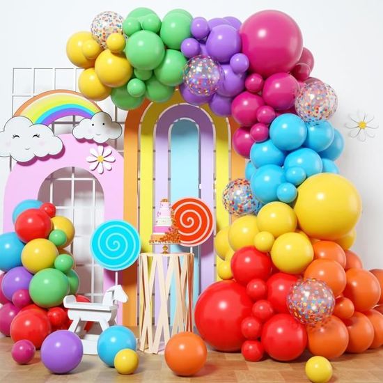 Kit Guirlande De Ballons Arc En Ciel Kit Arche De Ballons Fiesta Rouge