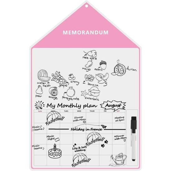Tableau Blanc Effaçable à Sec Magnétique Tableau Blanc en Forme de ...