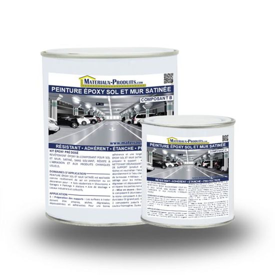 Peinture époxy sol et mur satinée Kit de 1 Kg Blanc - Cdiscount Auto