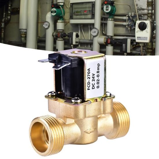 SURENHAP Vanne électrique 3-4 "CC 24V lectrovanne Magnétique en Laiton Normalement Fermée pour ...