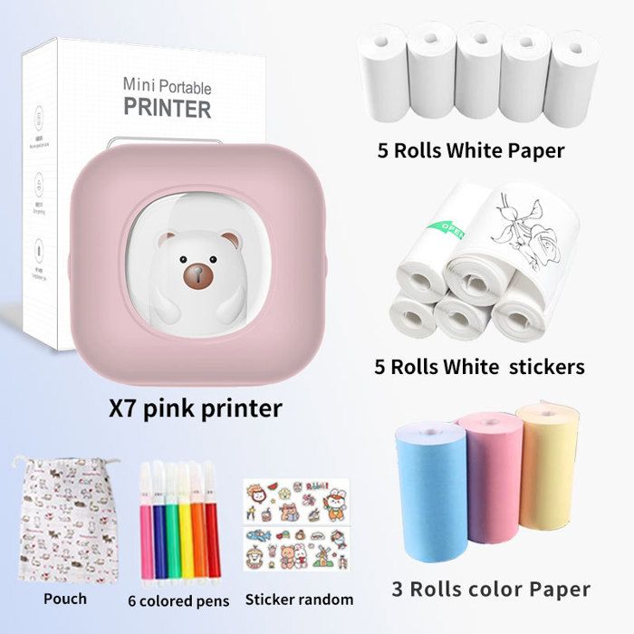 Mini imprimante d'autocollants，imprimante thermique Bluetooth sans fil ...