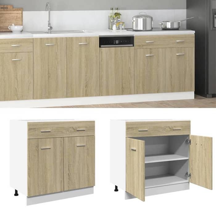Luxueux Best* Meuble bas/ Armoire de plancher tiroir - "Lyon" - Chêne ...