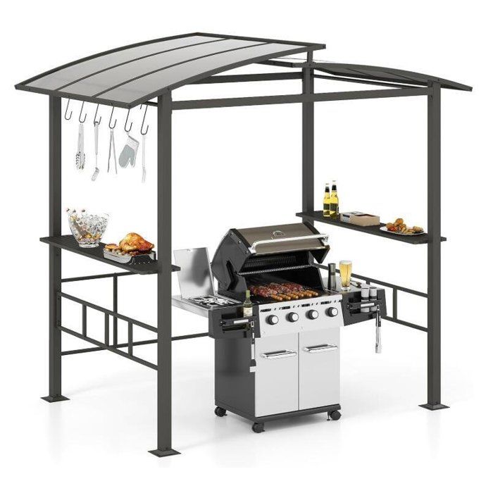 Tonnelle Barbecue Exterieur - RELAX4LIFE - Double Toit en Polycarbonate ...