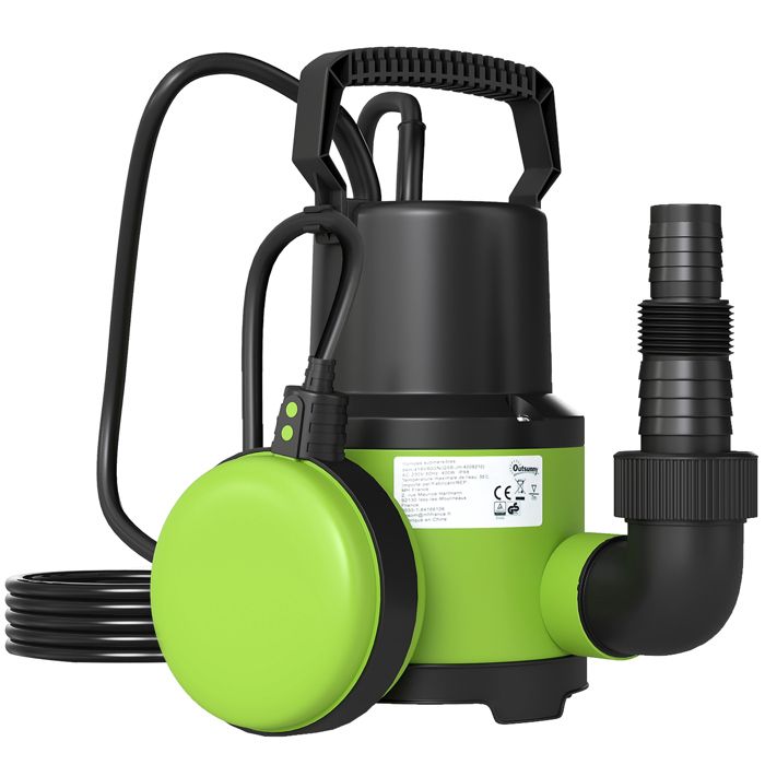 Pompe d'évacuation eaux chargées/propres - Outsunny - débit 9000L/H ...