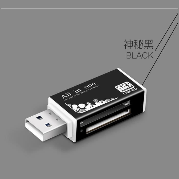 Noir-smart All in one card reader -Multi in 1 card reader SD-SDHC,MMC ...