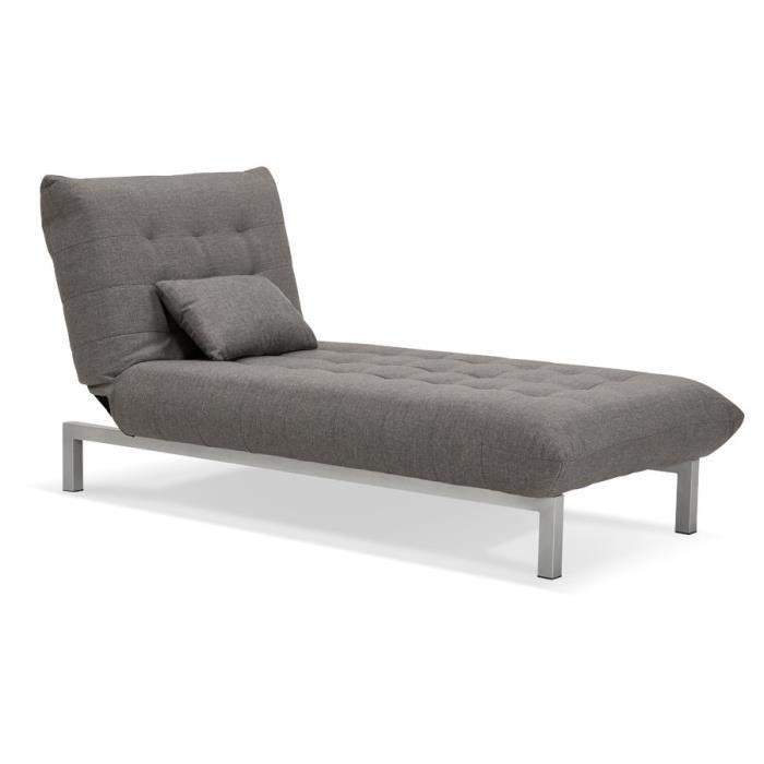 Méridienne convertible 'SIESTA BED' en tissu gris - Cdiscount Maison