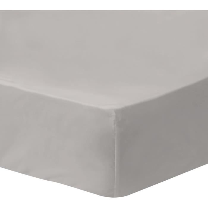 Drap Housse 160X200 Cm Uni Coton Lavé | 100% Coton Lavé | Couleur Lin ...