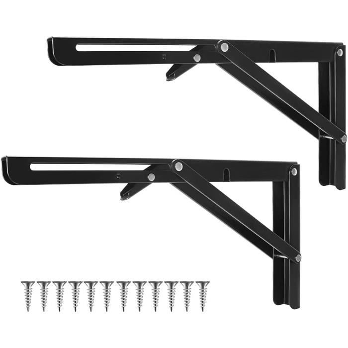 Équerre Étagère Pliante 400 mm, 2 Pièces Support Console Pliable en ...