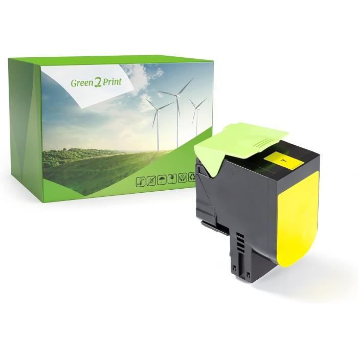 Toner Jaune 1000 Pages Remplace Lexmark 70C20Y0, 702Y, 70C20Ye, 702Ye ...