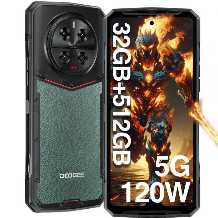 Telephone portable incassable 5G DOOGEE DK10 6,67 pouce 2.5K AMOLED Android 13 - 32Go+512Go 50MP ...