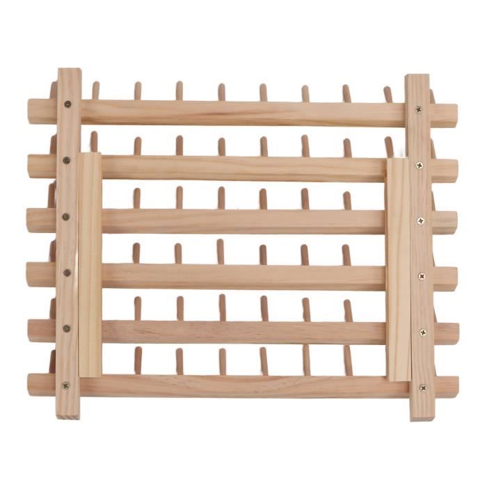 Support de fil en bois de 60 bobines - EJ.life - Porte-fils - Rangement ...