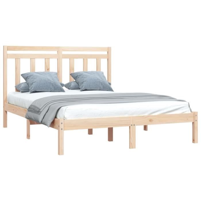 Lit Simple | 1 Place 120 x 190 cm, Cadre de Lit en Bois avec Sommier à ...