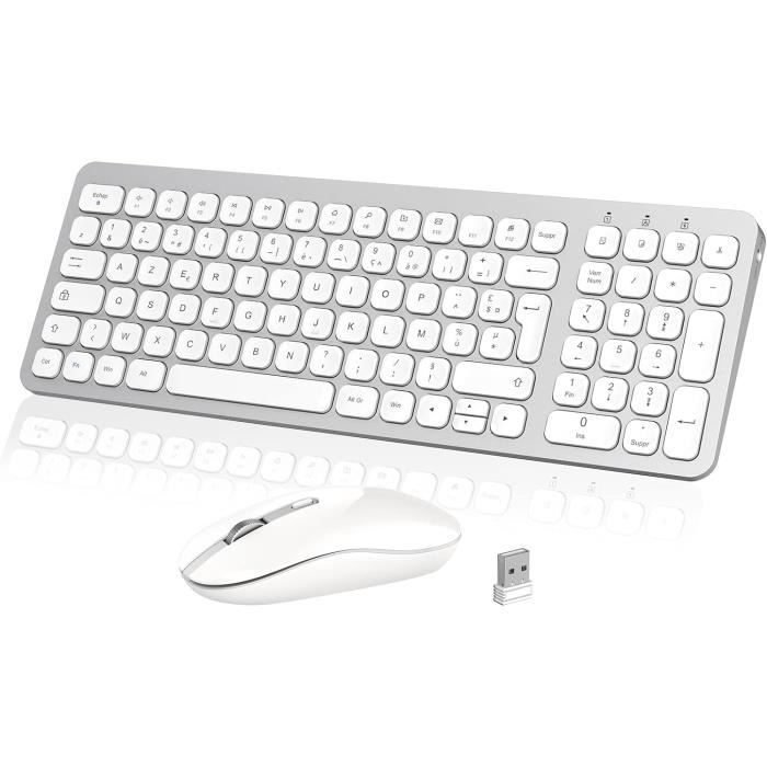 Ensemble Clavier Et Souris Sans Fil, Claiver Azerty Français, Pack ...