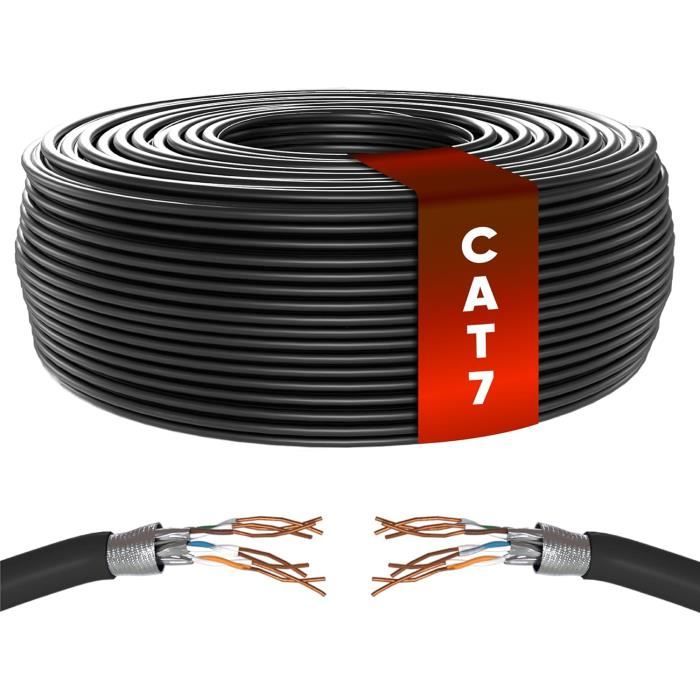 Mr. Tronic Vrac Cat 7 Câble Ethernet 50m, 100% Cuivre Pur Haut Debit Reseau LAN Cable Ethernet ...
