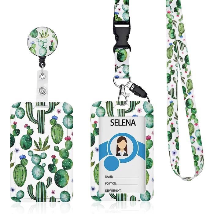 Lanière Rétractable Pour Porte-Badge, Lanière Florale Avec Porte-Cartes ...
