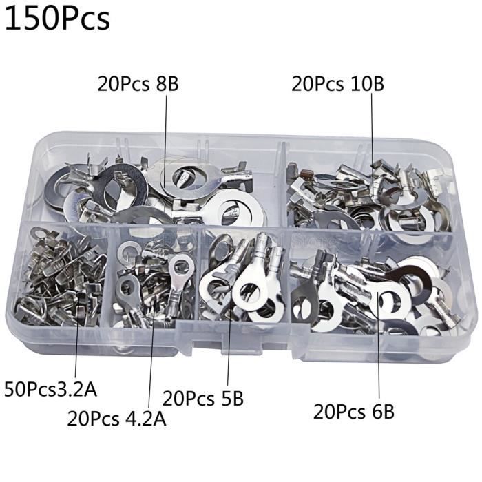 COSSE ELECTRIQUE,150Pcs Silver--Bornier rond DJ431 6B-3.2A-4.2A-5B-8B ...