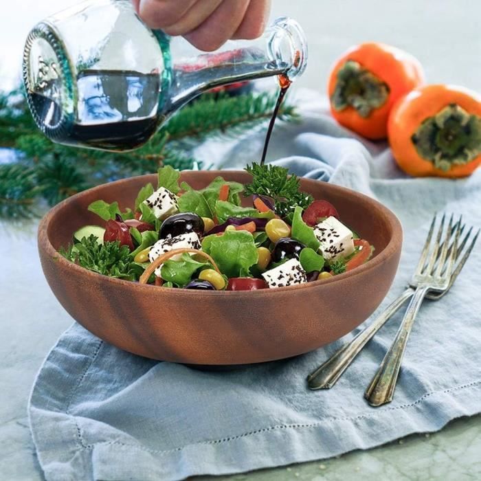 Bol À Soupe En Bois Bol À Salade Bol De Service Alimentaire Pour Bols ...