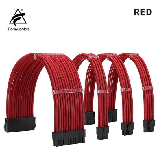 La couleur rouge Kit de rallonges PSU série NCK1, câble couleur unie ...