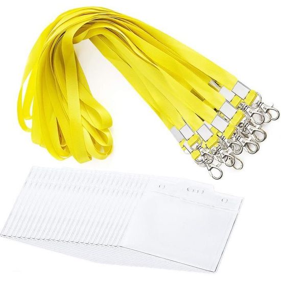 24 Set De Porte-Badges Avec Collier Ruban Cordon Tour De Cou, Carte De ...