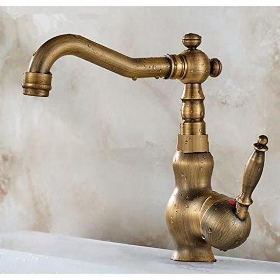 Robinet Cuisine Robinet Évier Mitigeur Cuisine Robinetterie Cuisine Laiton Antique Froid Chaud ...