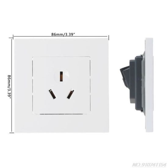 Prise de courant murale Type 86 16AA avec 3 trous, panneau PC blanc ...