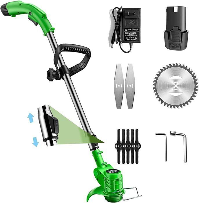 Coupe-Herbe électrique Coupe-Bordures Débroussailleuse Tondeuse à Gazon Lithium-ION sans Fil W ...