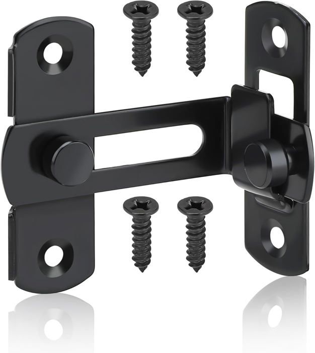 Serrure De Porte De Grange Coulissante À 90 °, Boucle De Loquet Coulissante À Bascule En Acier ...