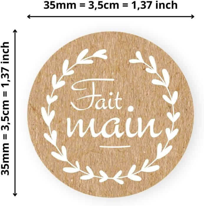 Avery - 500 Etiquettes Fait main Rondes Autocollantes en rouleau - 35 ...