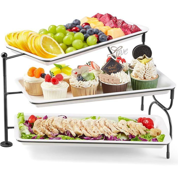 Lifewit Plateau de Service avec 3 Plats, Plateau Repas Amovible, Grand ...