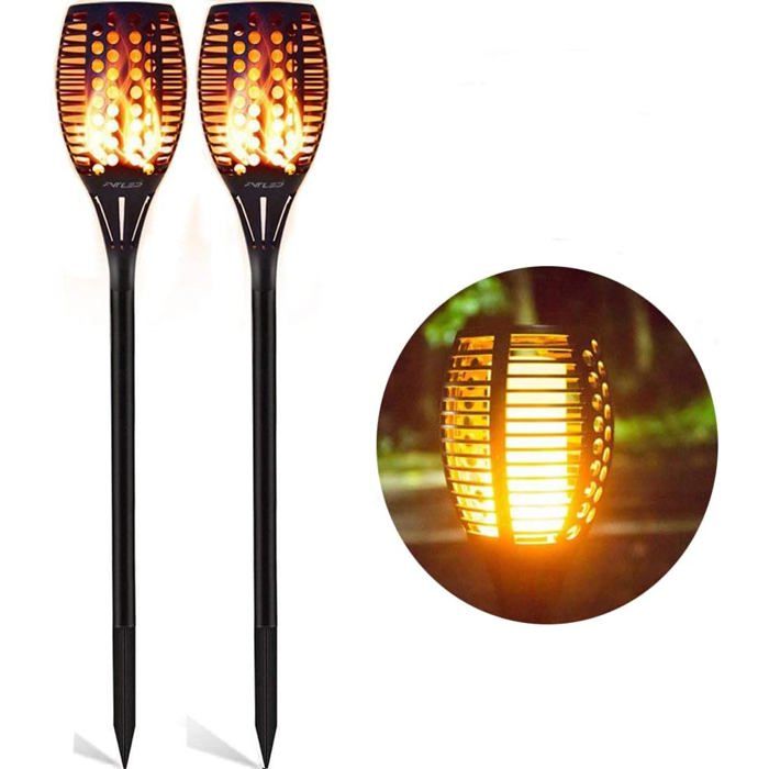 Fackeln Solaires Solar Garten 96 LED Automatique Étanche IP65 Lumière ...